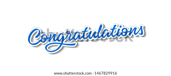 Congratulations Typography Lettering Handwritten Vector Greeting Stock ...