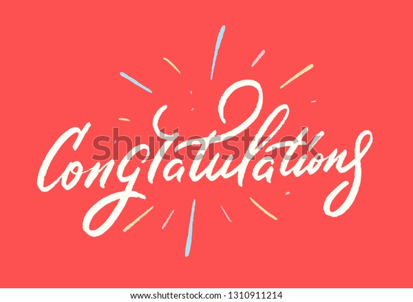 Congratulations Vector Lettering Banner: vector de stock (libre de ...