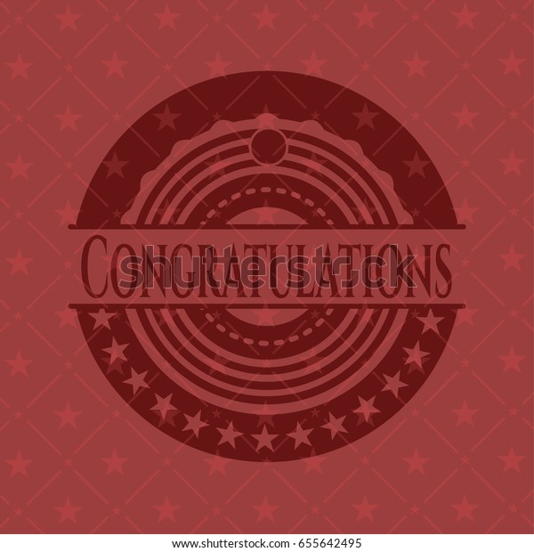 Congratulations Vintage Red Emblem Stock Vector (Royalty Free ...