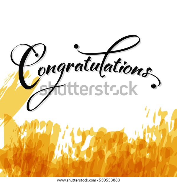 Congratulations Watercolor Effect Stock Vector (Royalty Free) 530553883 ...