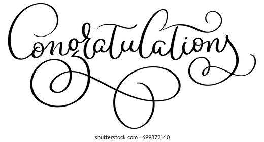 Congratulations Word On White Background Hand Stock Vector (Royalty ...