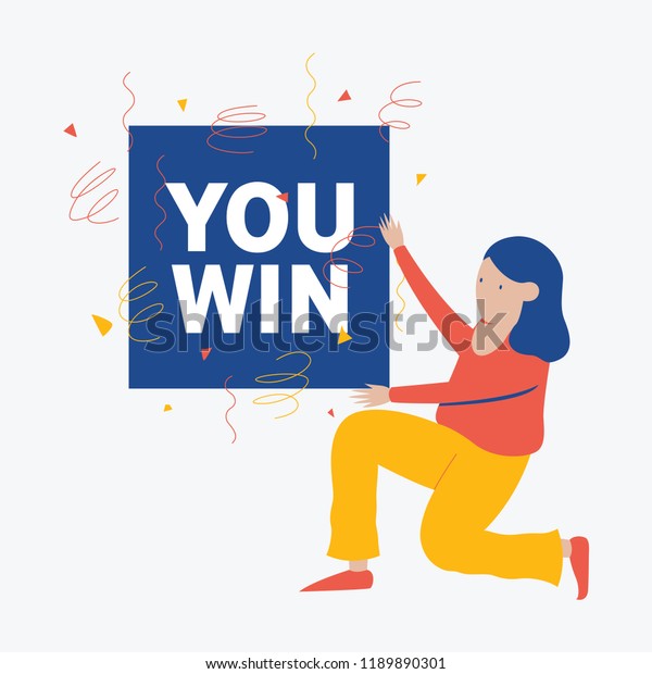Congratulations You Win Celebration Man Celebration Stock Vector ...