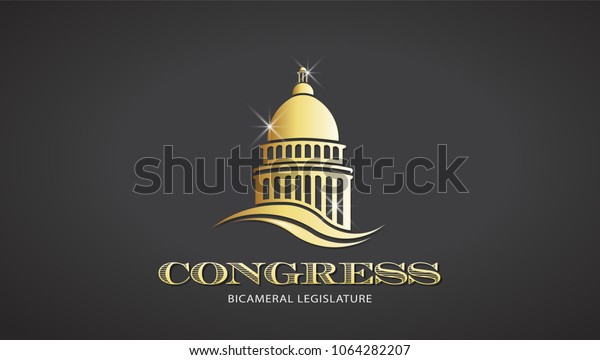 Congress Gold Capitol Icon Vector Deisgn Stock Vector (Royalty Free ...