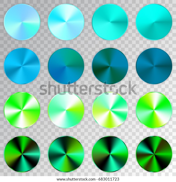Conic Gradients Set Blue Green Aquamarine Stock Vector (Royalty Free ...