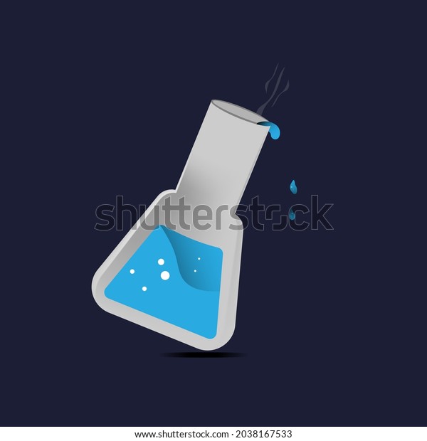 Conical Flask Shaped Like Liquid Falling Stock Vector (Royalty Free ...