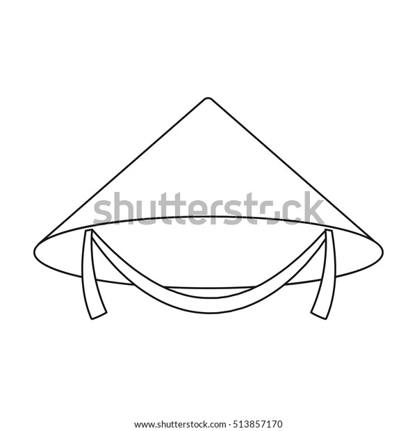 Conical Hat Icon Outline Style Isolated Stock Vector (Royalty Free ...