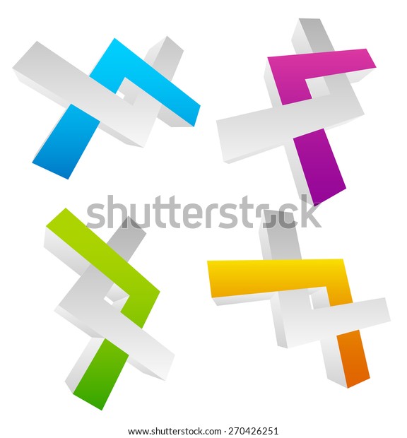 Conjoined Vector Shapes Overlapping Intersecting Shapes : image ...