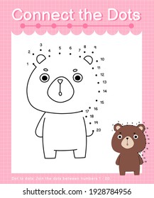 Connect Dots Bear Dot Dot Games Stock Vector (Royalty Free) 1928784956 ...