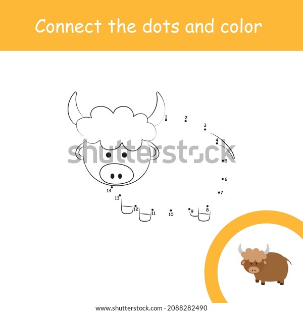 Connect Dots Children Education Yak Stock Vector (Royalty Free ...