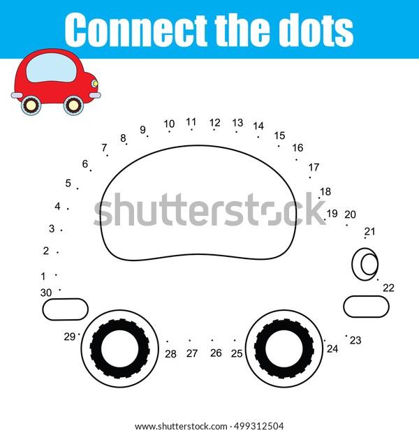 Connect Dots Children Educational Drawing Game Stock Vector (Royalty ...