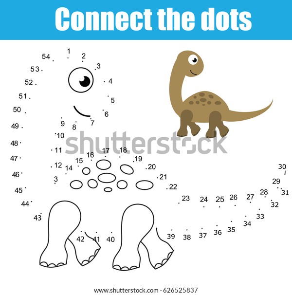 Connect Dots Children Educational Drawing Game Stock Vector (Royalty ...