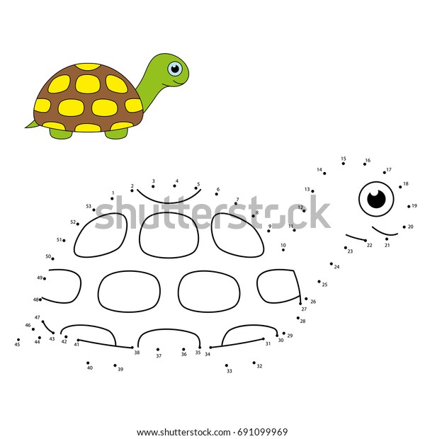 Connect Dots Color Worksheet Game Kids Stock Vector (Royalty Free ...