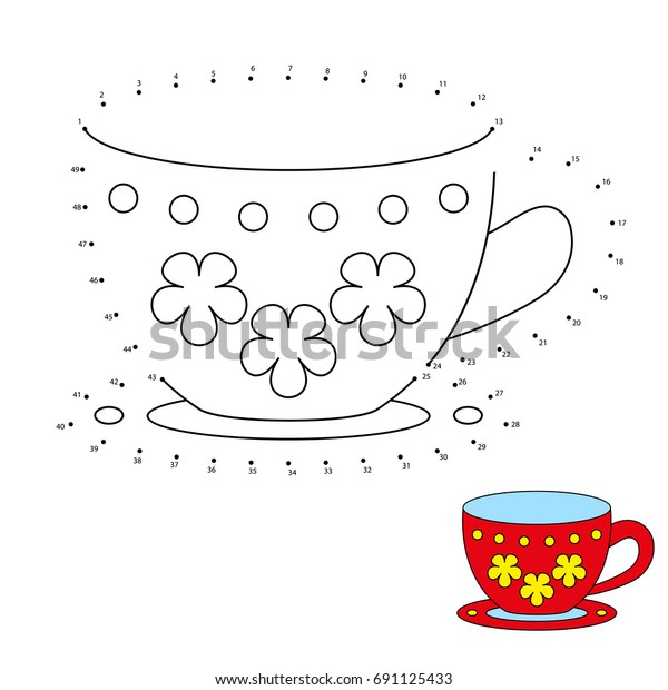 Connect Dots Color Worksheet Game Kids: เวกเตอร์สต็อก (ปลอดค่าลิขสิทธิ์ ...