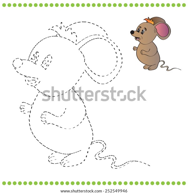 Connect Dots Coloring Page Mouse Stock Vector (Royalty Free) 252549946 ...