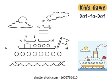 Connect Dots Funny Cartoon Game Kids Stock Vector (Royalty Free ...