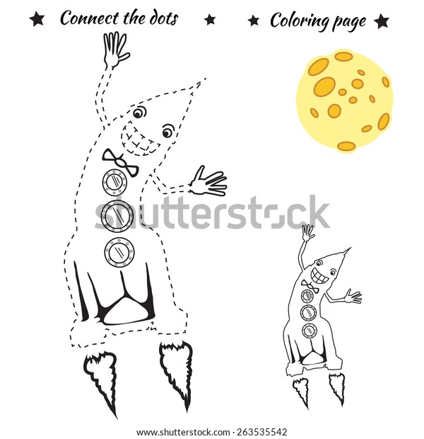 Connect Dots Picture Coloring Page Puzzle Stock Vector (Royalty Free ...