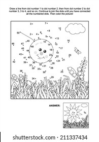Connect Dots Picture Puzzle Coloring Page Stock Vector (Royalty Free ...