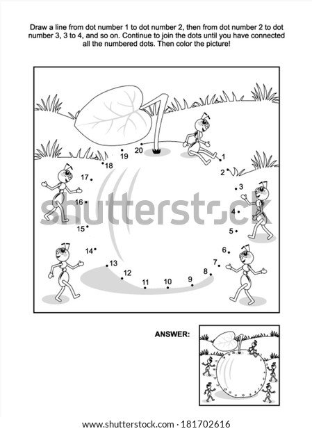 Connect Dots Picture Puzzle Coloring Page Stock Vector (Royalty Free ...