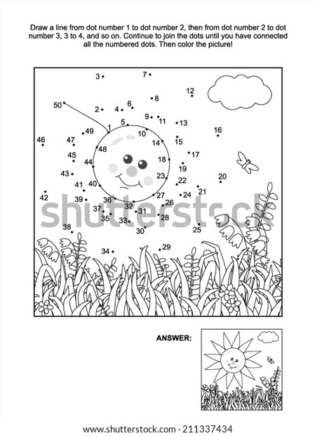 Connect Dots Picture Puzzle Coloring Page Stock Vector (Royalty Free ...