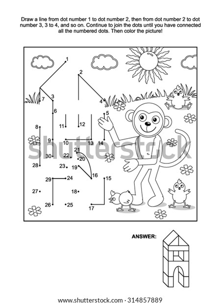 Connect Dots Picture Puzzle Coloring Page Stock Vector (Royalty Free ...