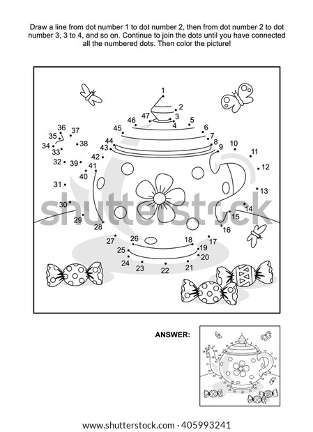 Connect Dots Picture Puzzle Coloring Page Stock Vector (Royalty Free ...