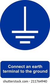 Connect Earth Terminal Ground Symbol Signvector Stock Vector (Royalty ...
