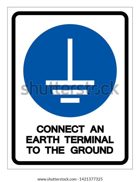 Connect Earth Terminal Ground Symbol Signvector Stock Vector (Royalty ...