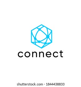 Connect Internet Technology Logomodern Line Network Stock Vector ...