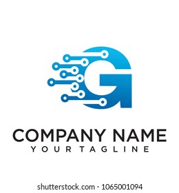 Connect Letter G Logo Design Template Stock Vector (Royalty Free ...