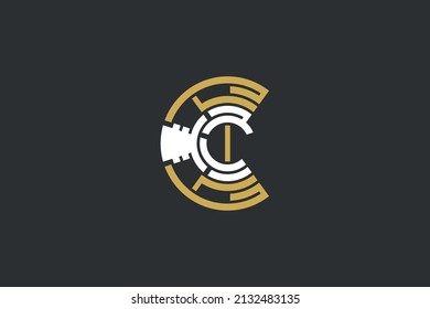 Connect Line Letter C Logo Design Stock Vector (Royalty Free ...