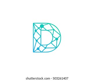 Connect Line Letter D Logo Design Stock Vector (Royalty Free) 503261407 ...