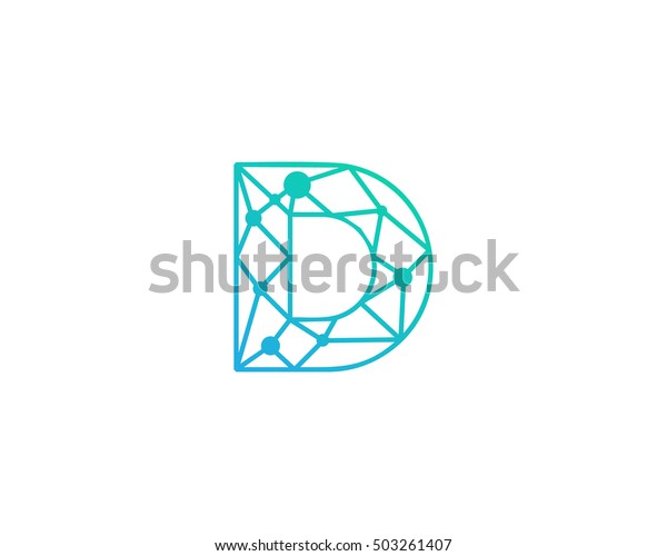 Connect Line Letter D Logo Design Stock Vector (Royalty Free) 503261407 ...