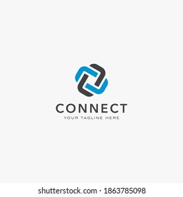 Connect Logo Design Vector Illustration: เวกเตอร์สต็อก (ปลอดค่า ...