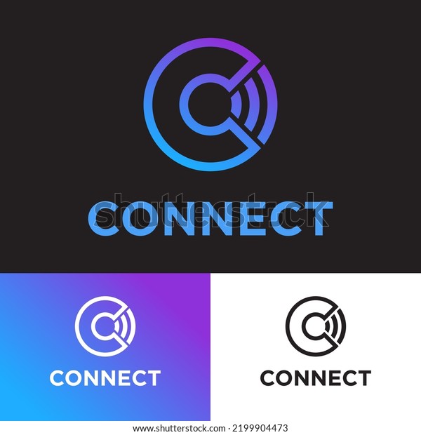Connect Logo Letter C Wifi Symbol Stock Vector (Royalty Free ...