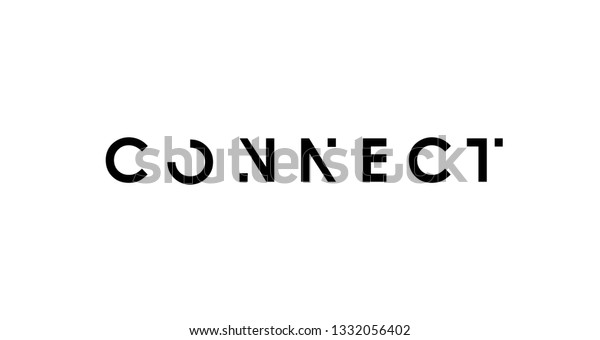 Connect Typography Design Black White Stock Vector (Royalty Free ...