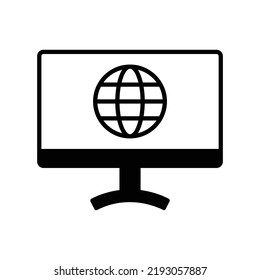 Connected Desktop Network Icon Black Solid Stock Vector (Royalty Free ...