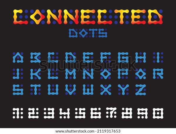 Connected Dots Digital Letter Alphabet Fontsyle Stock Vector (Royalty ...