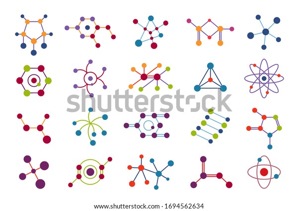 Connected Molecules Color Molecular Structure Connection Stock Vector ...