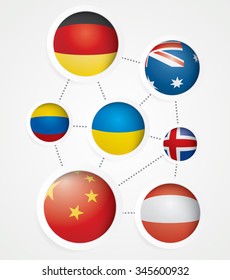 Connected National Flags Vector Illustration Stock Vector (Royalty Free ...
