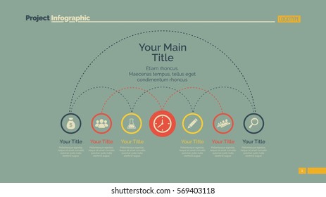 Connected Options Diagram Slide Template: vector de stock (libre de ...