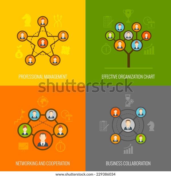 Connected People Social Network Human Hierarchy Stock Vector (Royalty ...