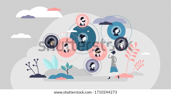 Connected Relationships Vector Illustration Mutual Contacts Stock ...