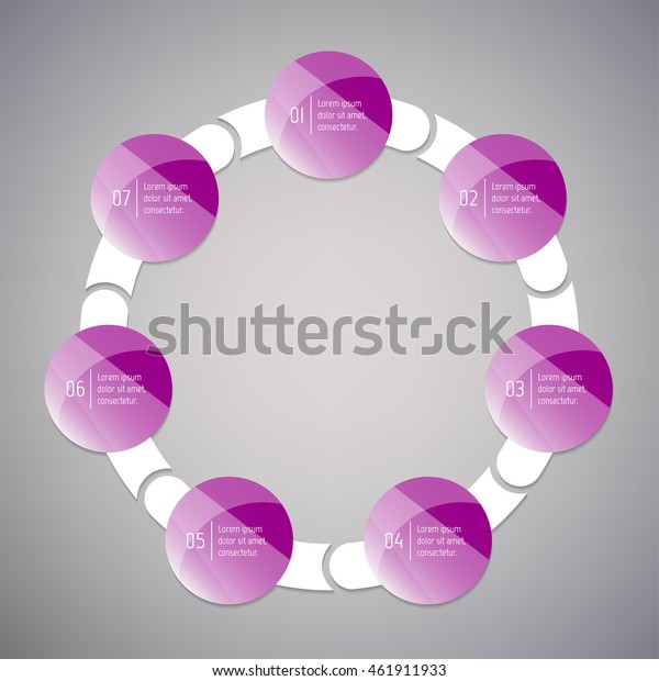 Connected Round Infographic Diagram Isolated Circular Stock Vector ...