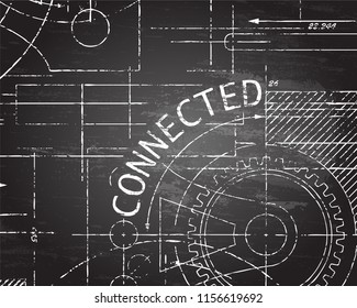 Connected Text Gear Wheels Hand Drawn Stock Vector (Royalty Free ...