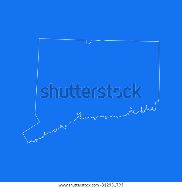 Connecticut Outline Map Stroke Line Style Stock Vector (Royalty Free ...