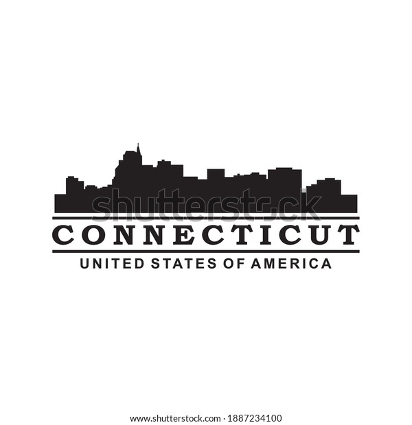 Connecticut Skyline Silhouette Vector Logo Stock Vector (Royalty Free ...
