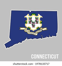 Connecticut State Silhouette Flag Stock Vector (Royalty Free ...