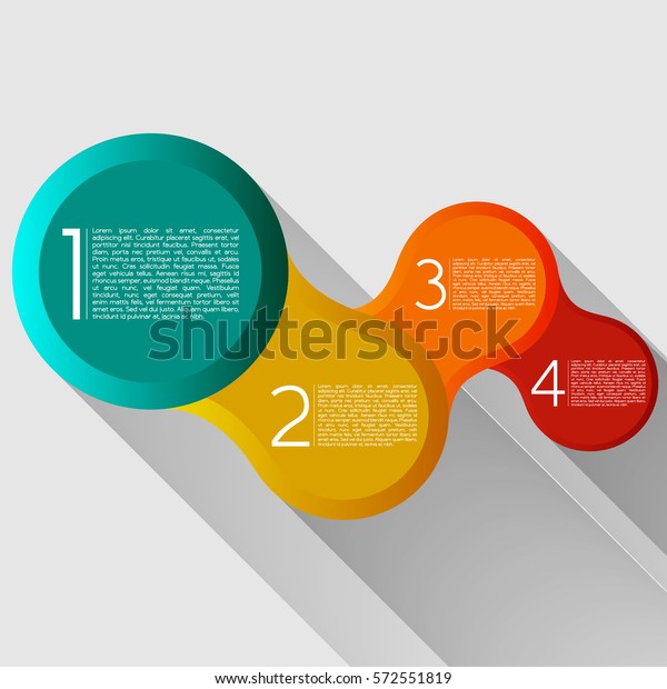 Connecting Big Beveled Circles Drop Shadow Stock Vector (Royalty Free ...