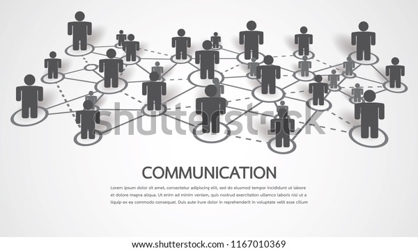 Connecting People Dot Line Design Background Stock Vector (Royalty Free ...