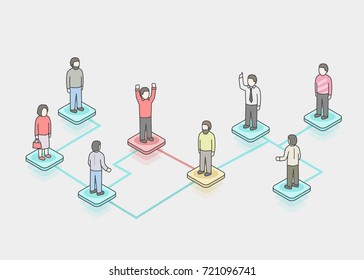 Connecting People Social Network Concept Vector Stock Vector (Royalty ...